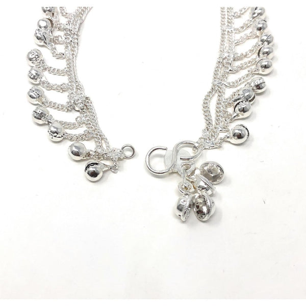 Indian Traditional Ethnic Silver Loud Jingle Bead Bells Anklet Payal P ...
